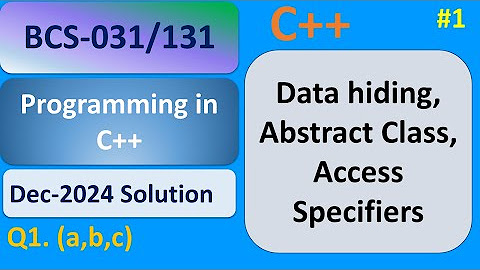 BCS-031/131 | Programming in C++ | BCA | Third Semester - YouTube