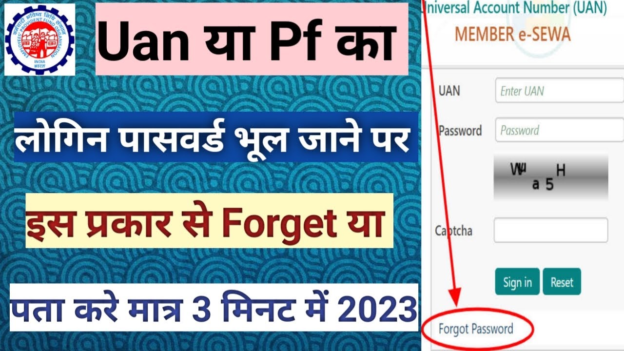 Uan Number Ka Login Password Forgot Kaise Kare 2023 || Pf Ka Password ...