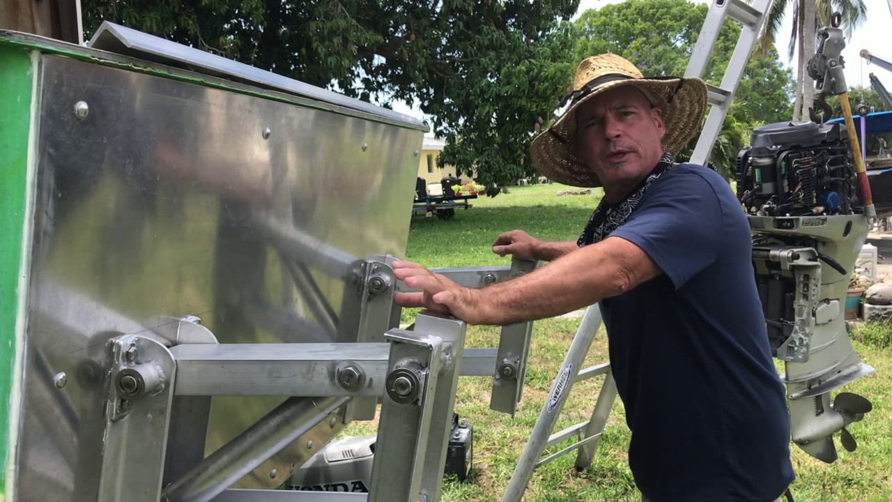 Custom outboard motor bracket - YouTube