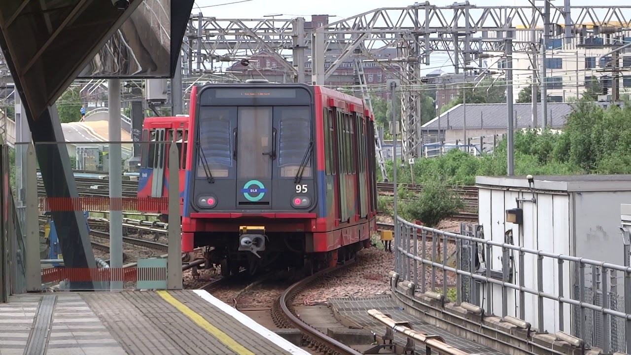 DLR train departing from Stratford (high level station) - YouTube
