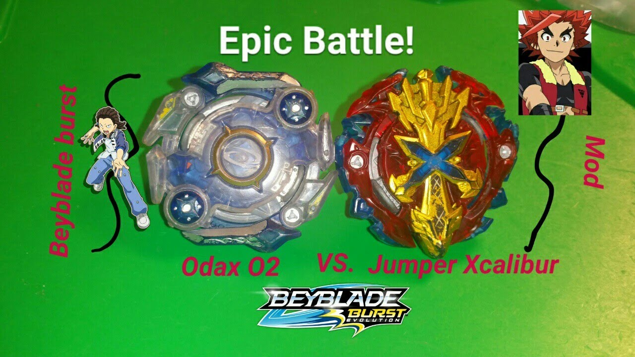 Beyblade burst Mod: Jumper Xcalibur vs Odax O2 Beyblade burst evolution ...