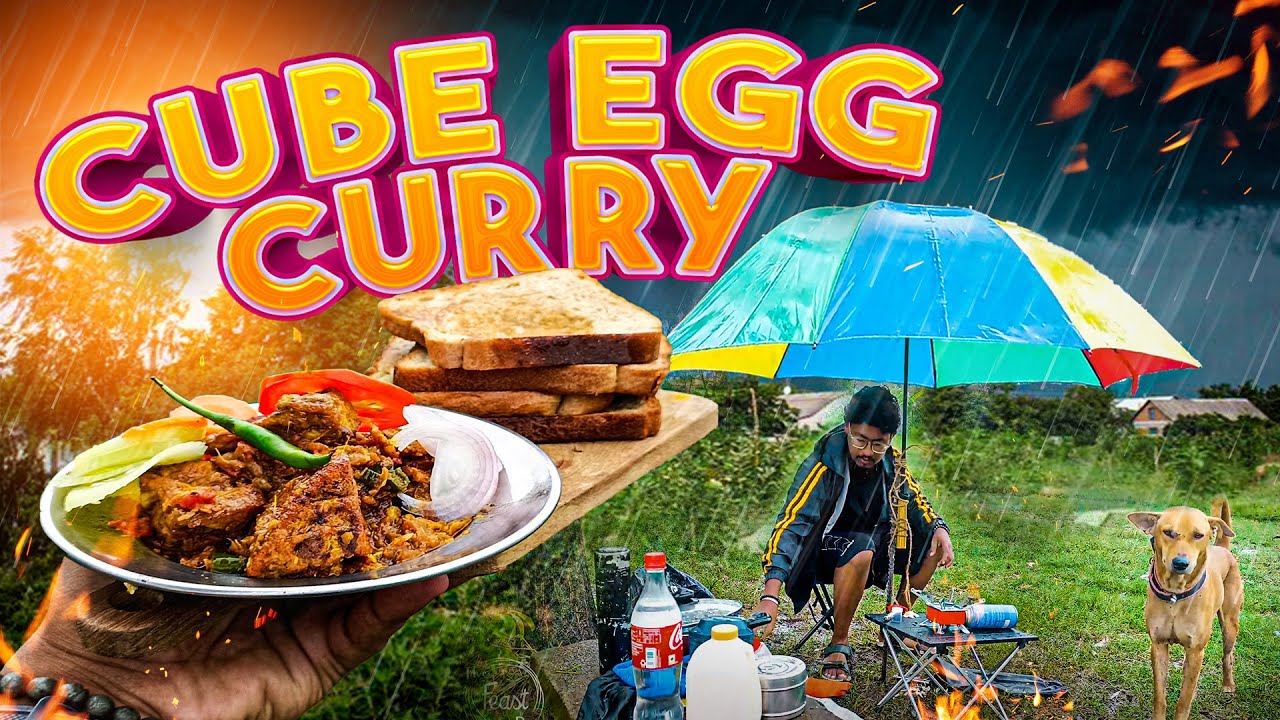 Solo feast during the rainy season : Cube Egg Curry | Relaxing Feast ...
