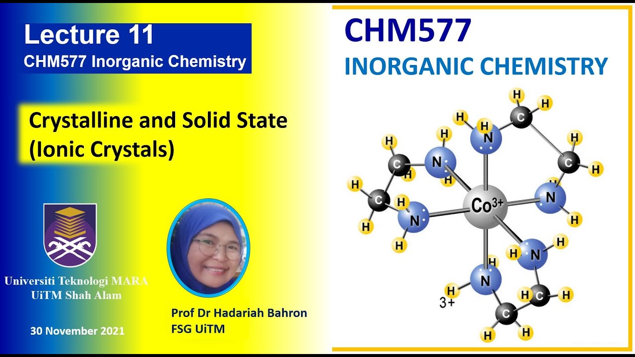 Lecture 11 Crystalline and Solid State Ionic Crystals - YouTube