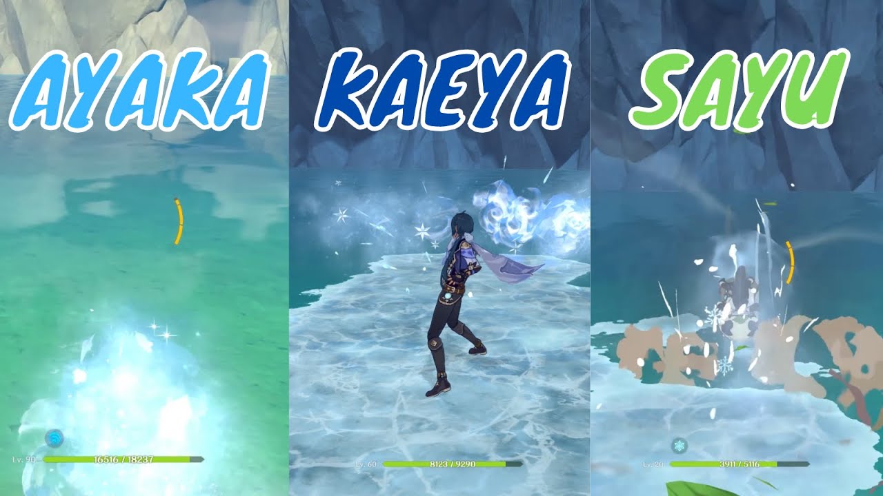 Kaeya Ice Bridge vs Ayaka Ice Bridge vs Sayu Ice Bridge | Genshin ...