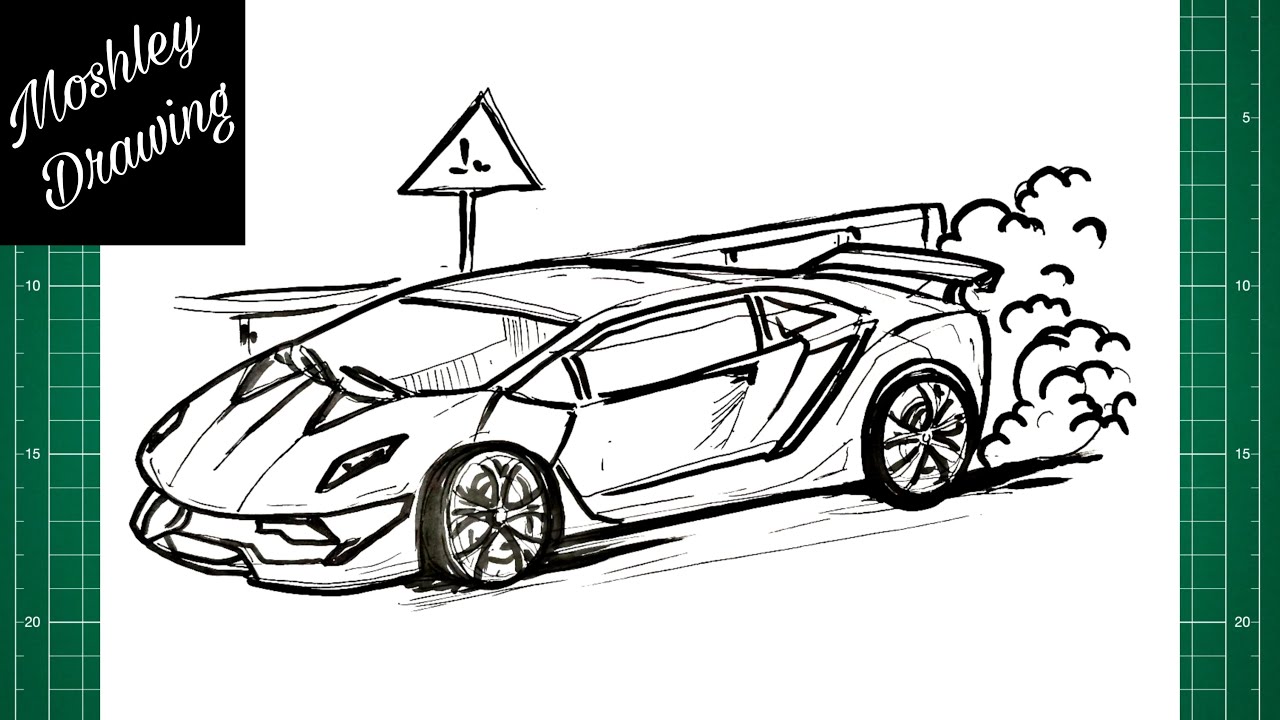 How to Draw Lamborghini Sesto Elemento - YouTube