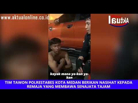 TIM TAWON POLRESTABES MEDAN BERIKAN NASIHAT KEPADA SEJUMLAH REMAJA YANG TERTANGKAP - YouTube