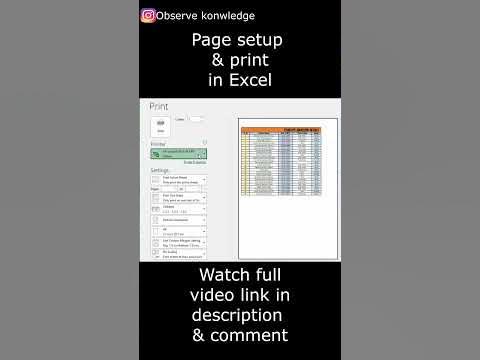Excel Print Page Setup | Printing Tips for Excel | How to Print in Excel |Every Excel User Must ...