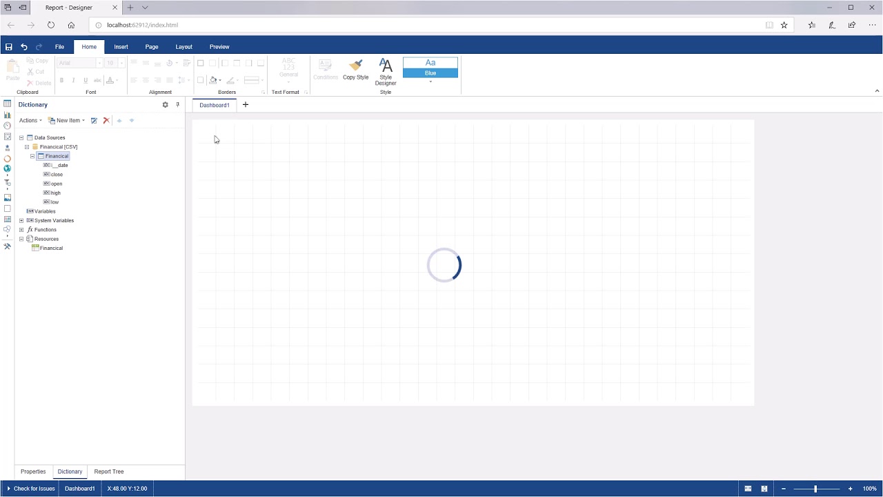 Js Dashboard Creating Dashboard With Csv Data File Shot On V2019 Youtube