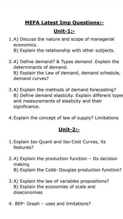 #Mefa important questions #jntuk - YouTube
