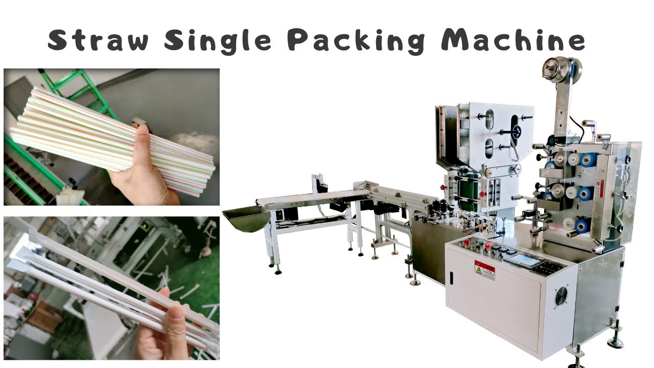 individually Straw Single Packing Machine,printing logo on paper straw ...