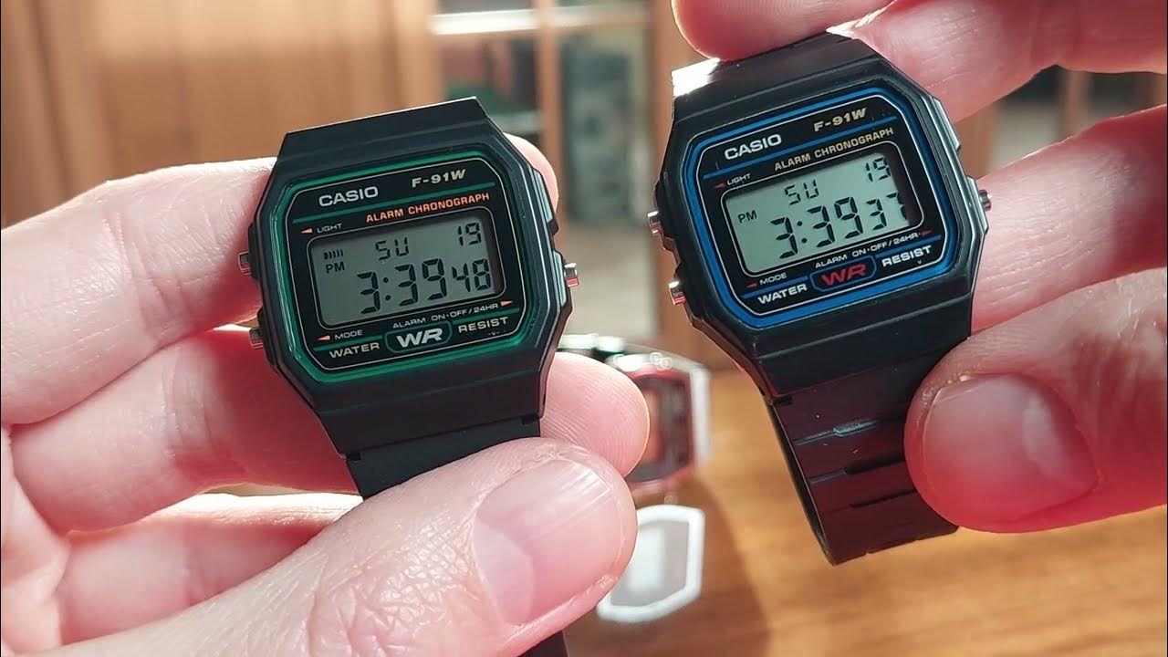 Green F-91W: The Terrorist Kermit? Casio F-91W-3DG review - YouTube