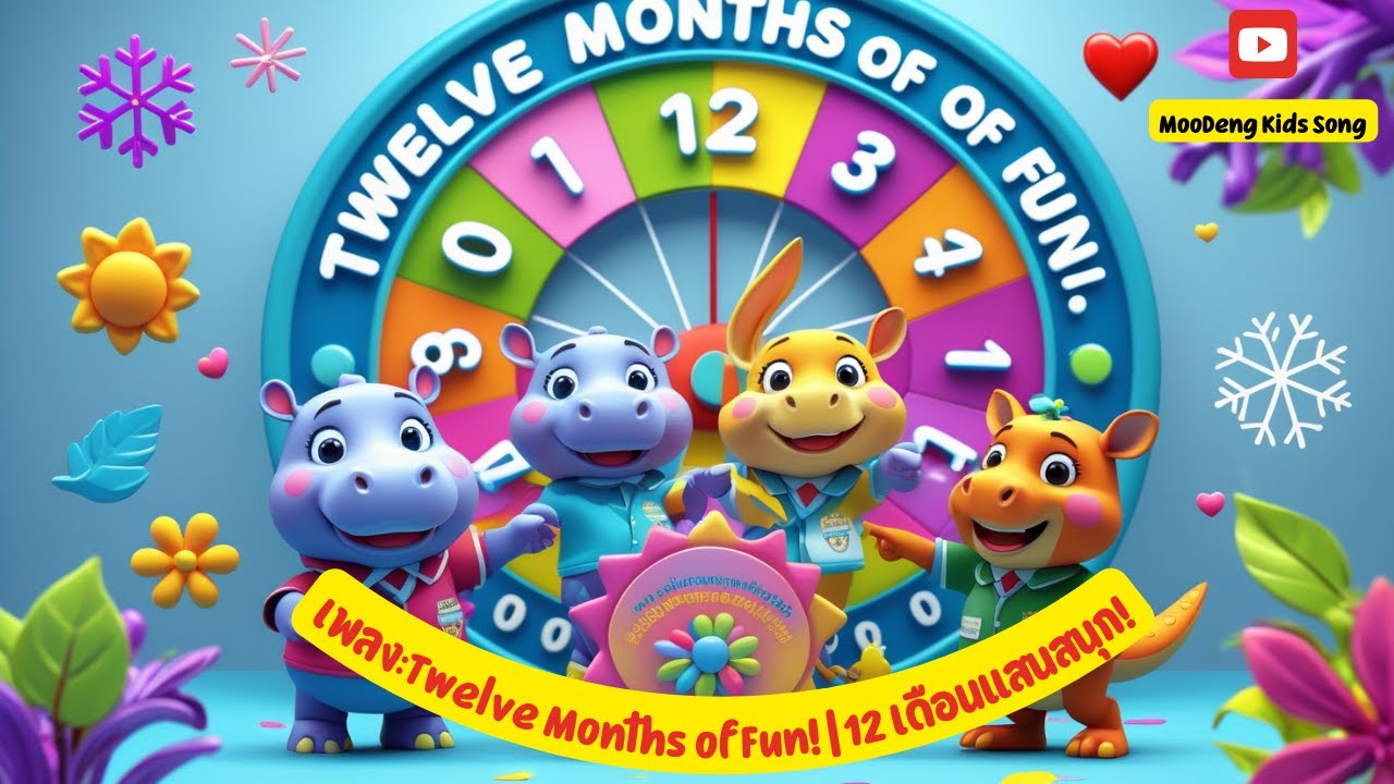 Twelve Months of Fun! | Bilingual Thai-English Kids Song Learn All 12 ...