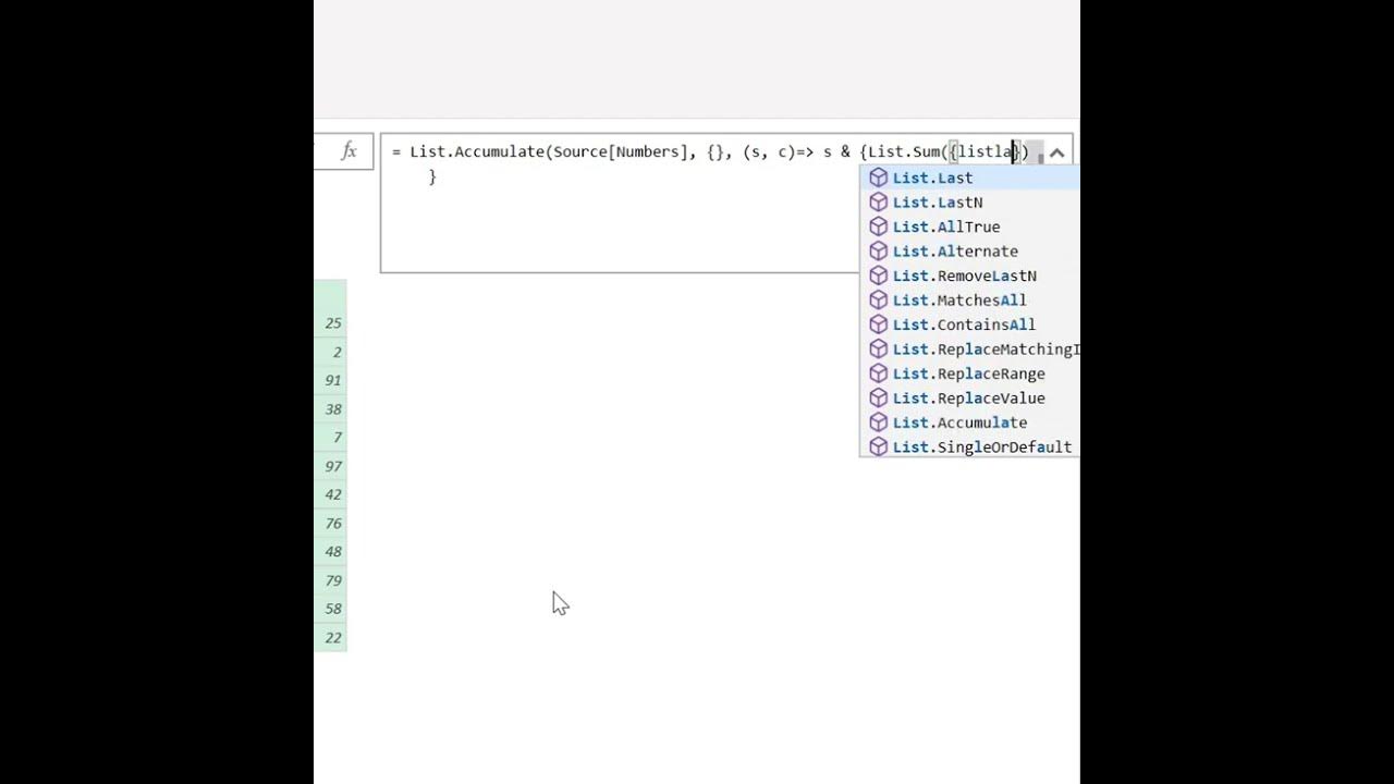 Running Total Using List Accumulate In Power Query Youtube