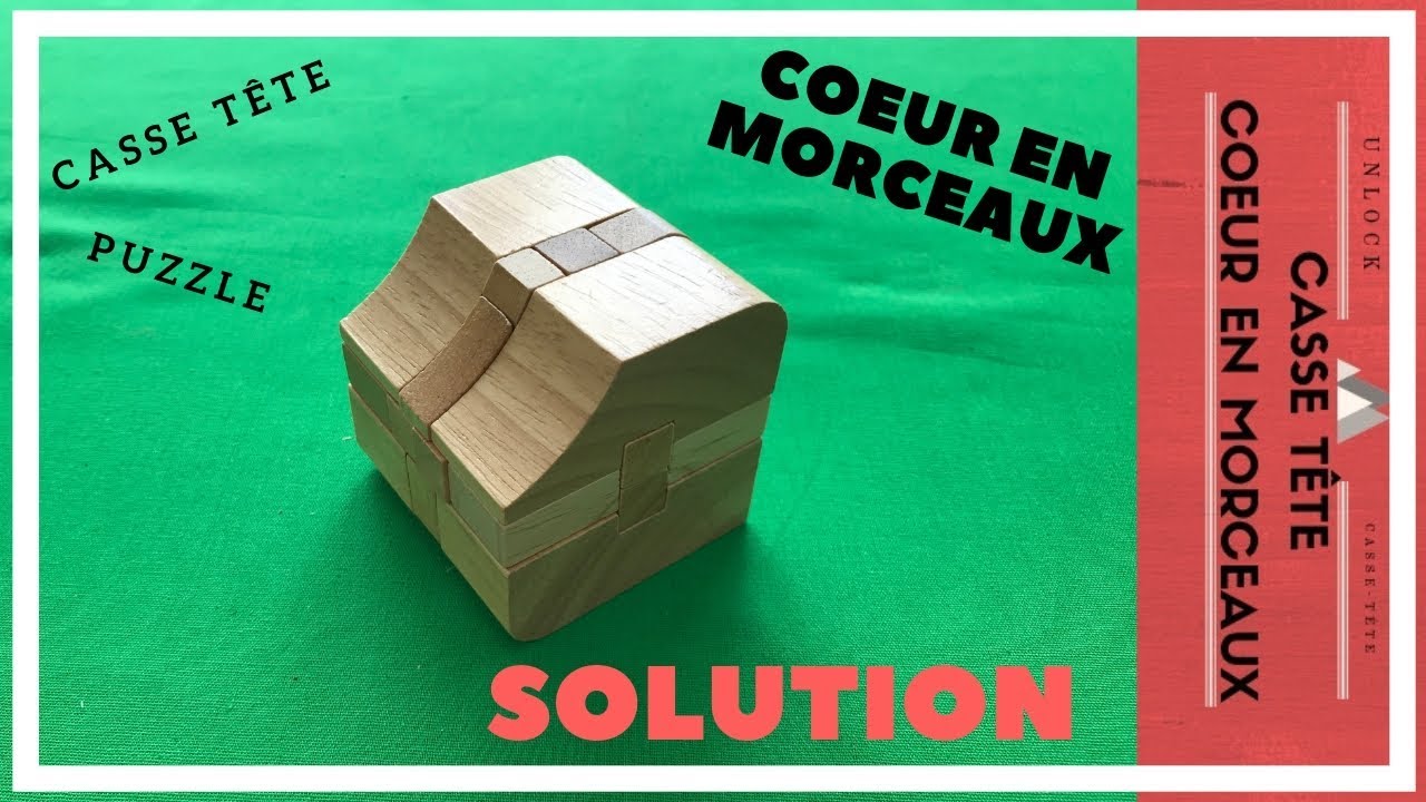 Solution casse tête bois coeur en morceaux - YouTube
