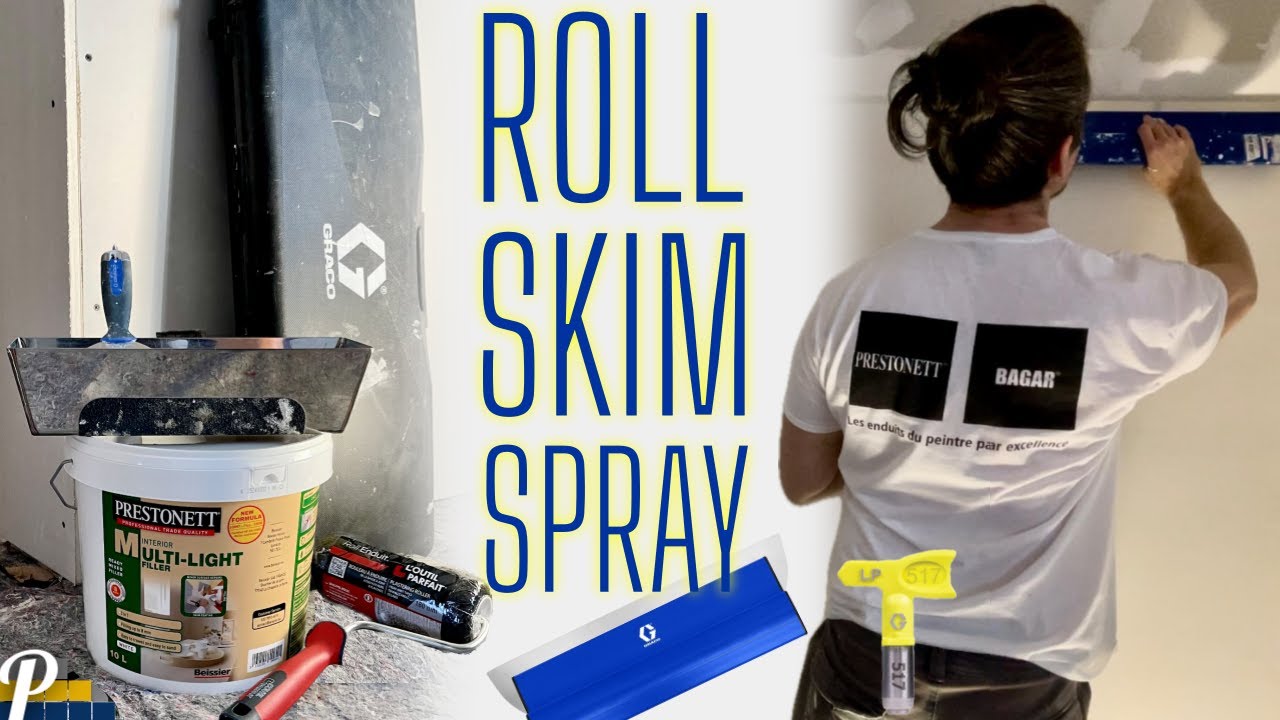 [Easy Method] ROLLER Plaster, SKIM Coat and SPRAY Your Drywall - YouTube