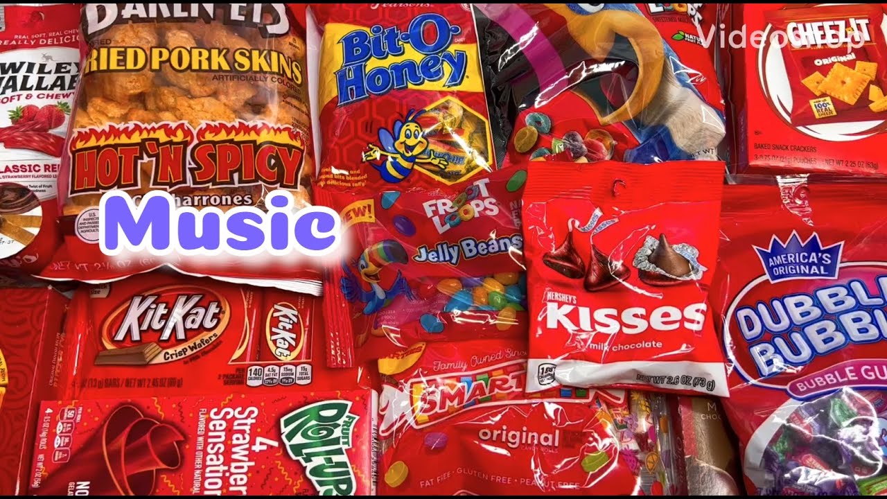 NEW Red Snacks! PORK SKINS CRUSHING Chocolate Cherry Candies Bit O ...