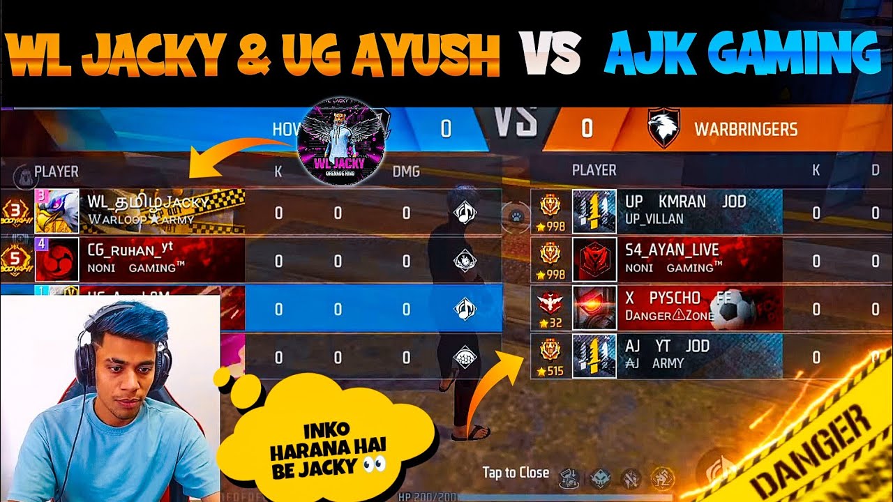 Biggest Dangerous Nader WL_Jacky & UG Ayush Vs Ajk Gaming 😲 Best Cs ...