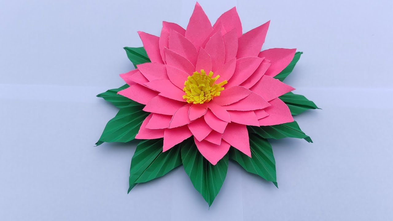 How To Make Lotus Flower With Paper Easy And Beautiful Paper Craft how-to-make-lotus-flower-with-paper-easy-and-beautiful-paper-craft