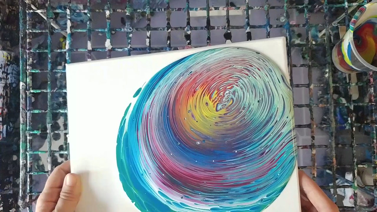 Rainbow Acrylic Pour - YouTube