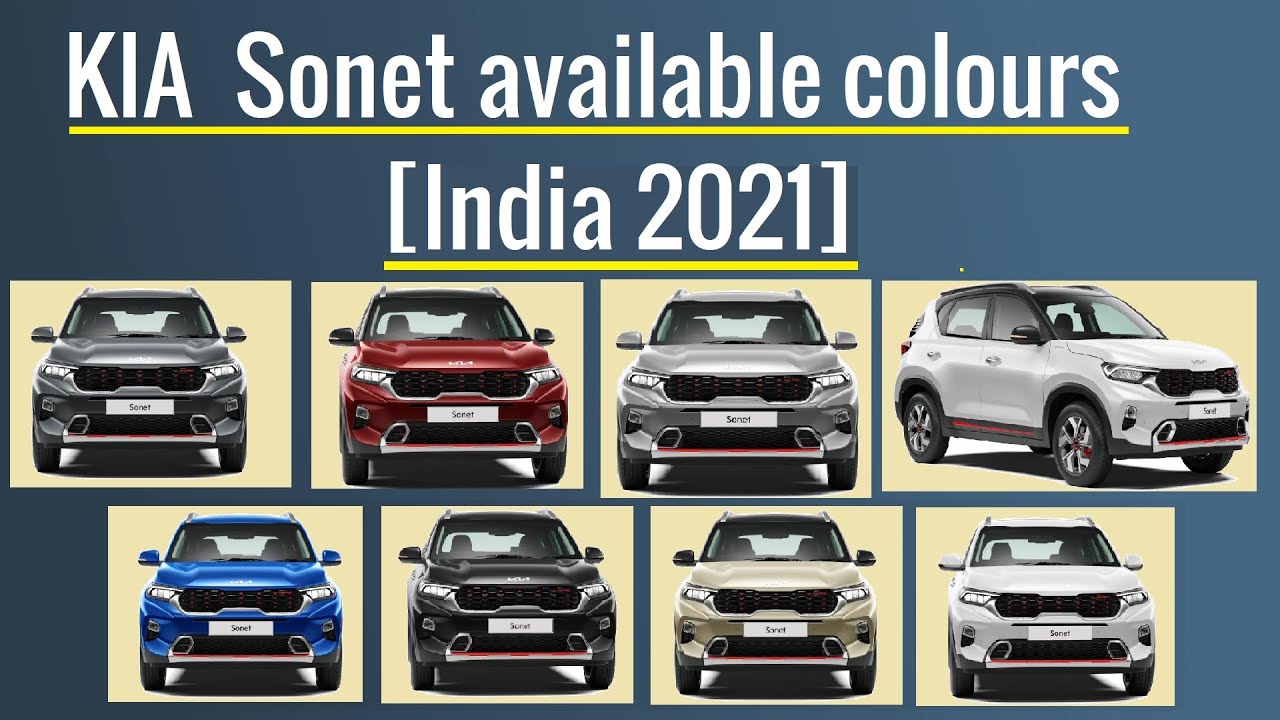 Kia Sonet Colours in India (10 Colours) 2021 - YouTube
