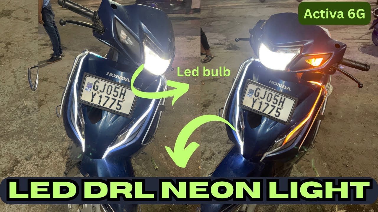 Led Drl Neon fitting ll Activa 6g Drl Neon fitting - YouTube