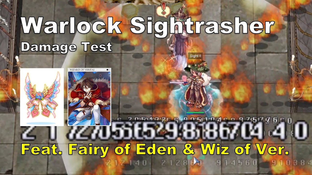 [BB iRO] Warlock Sightrasher - Damage Test - Feat. Fairy of Eden + Wiz ...