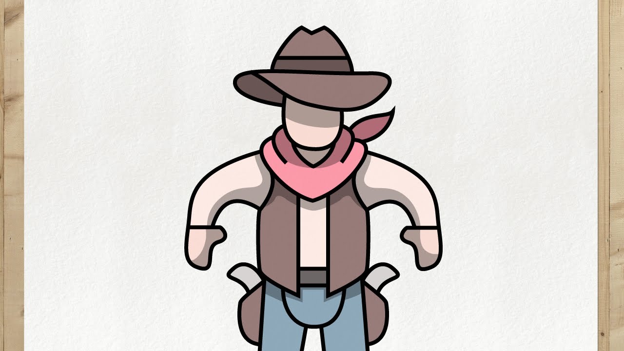 How to Draw COWBOY 🤠 | Western | Wild West Tutorial - YouTube
