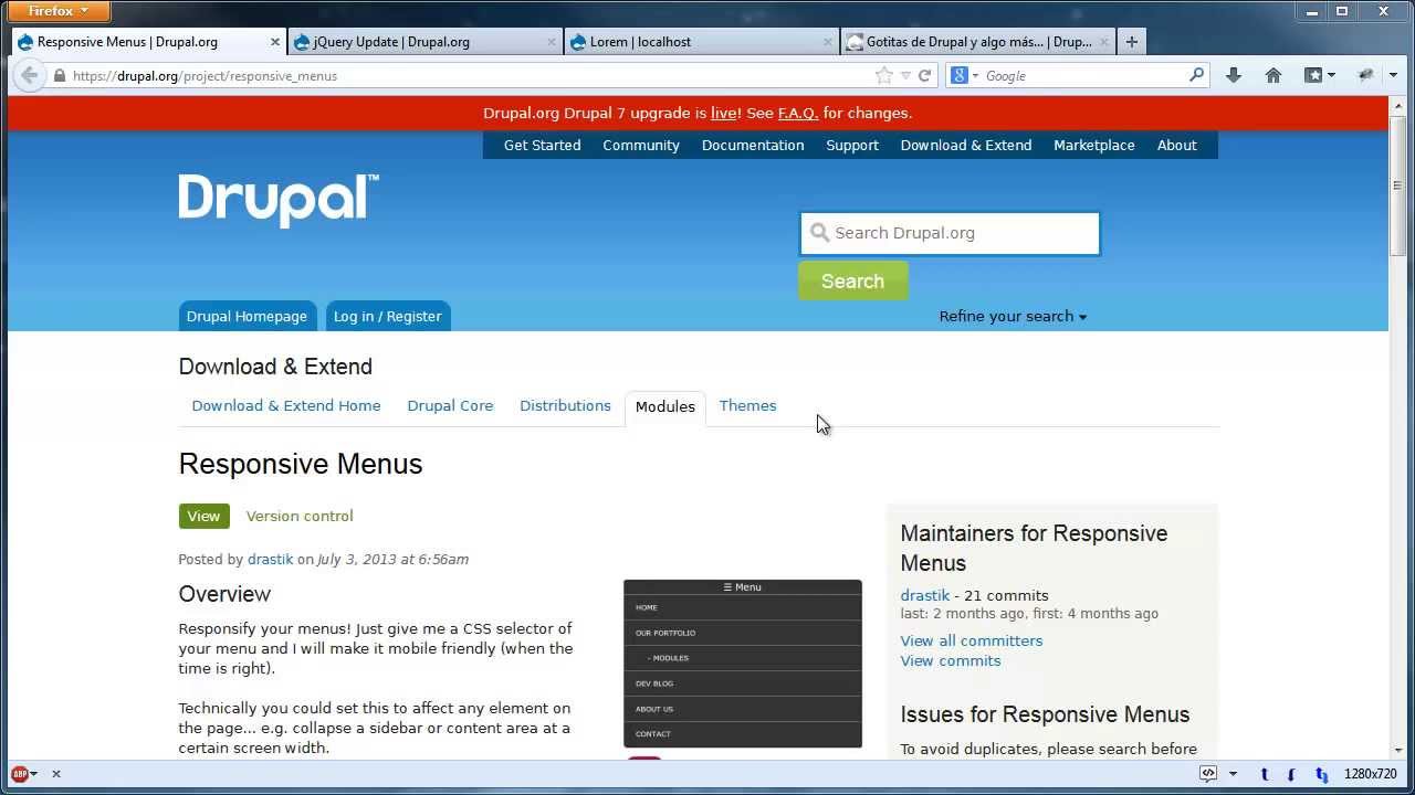 Crear un menú responsive en Drupal 7 - YouTube