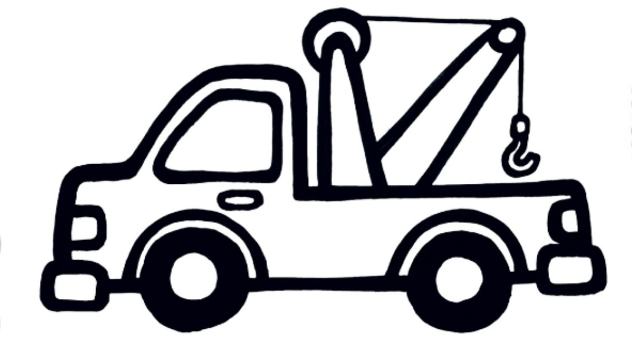 Tow Truck Drawing, Coloring and Painting for Kids, Todd lers | Basic ...