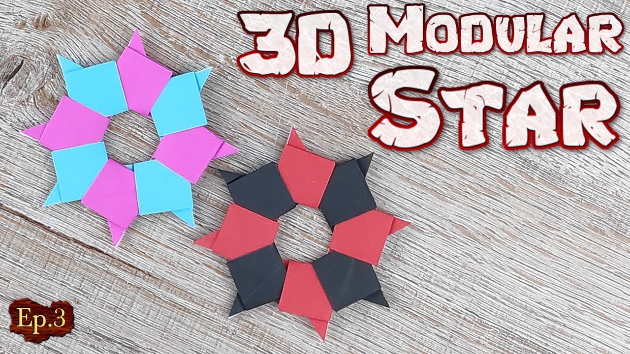 Rowel 3D Modular Star Origami | How To Making A Star Paper Decorative ...