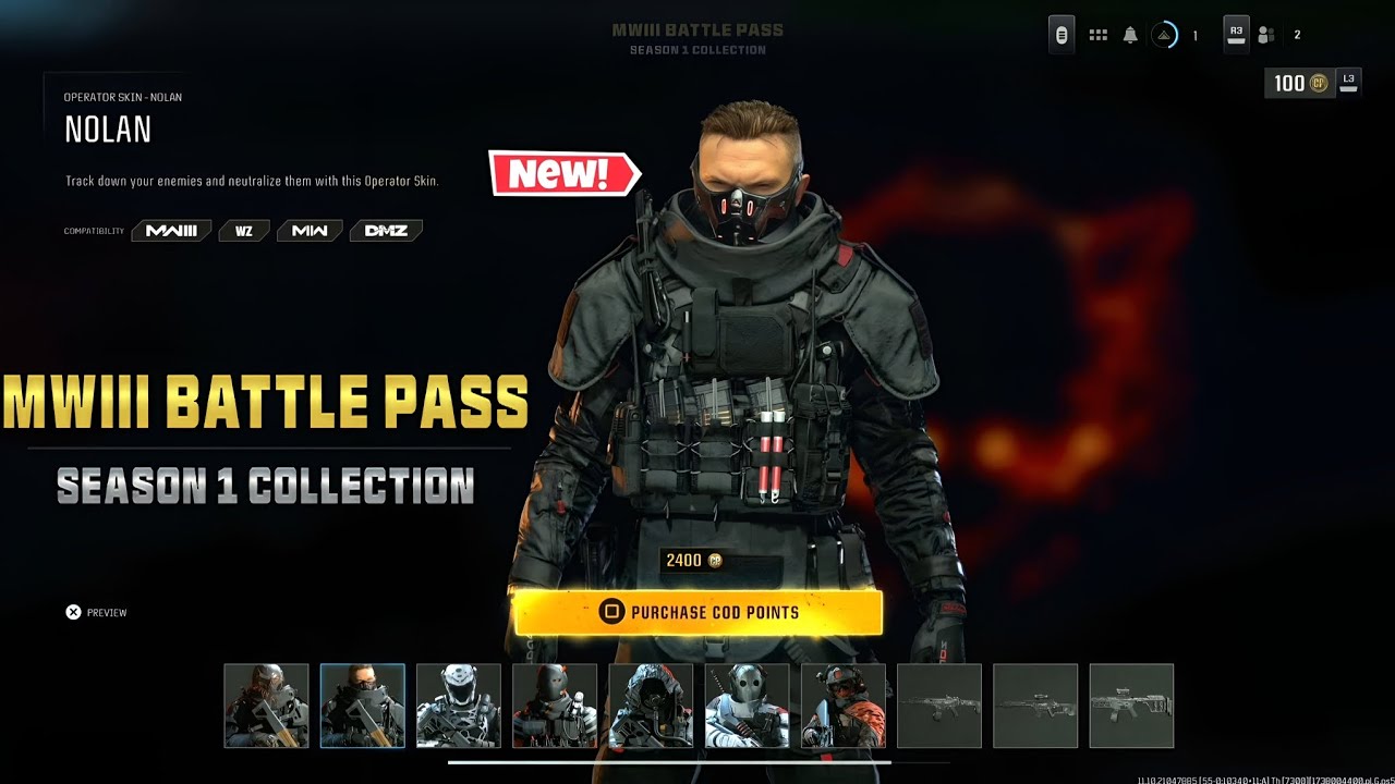 COD MW3 Season 1 Battle Pass Nolan Bundle Black Ops 6 & Warzone Store ...