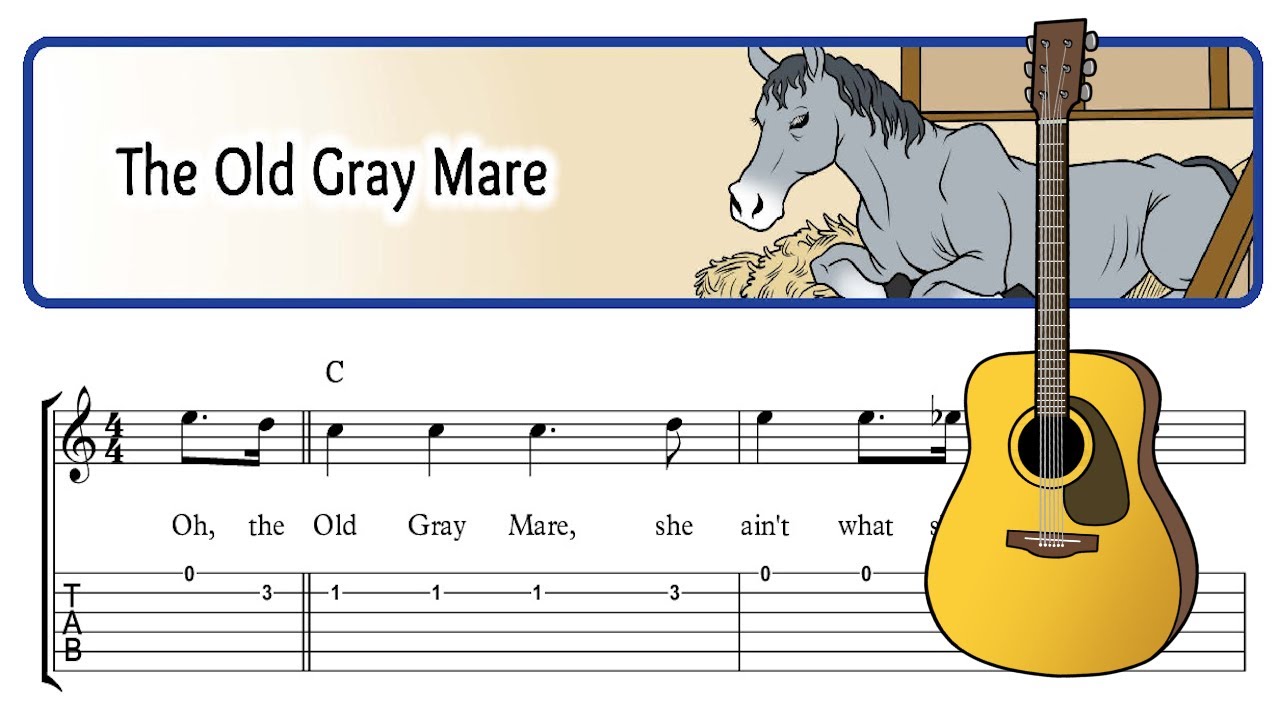 The Old Gray Mare - Guitar TAB (Super Easy Sheet Music) - YouTube