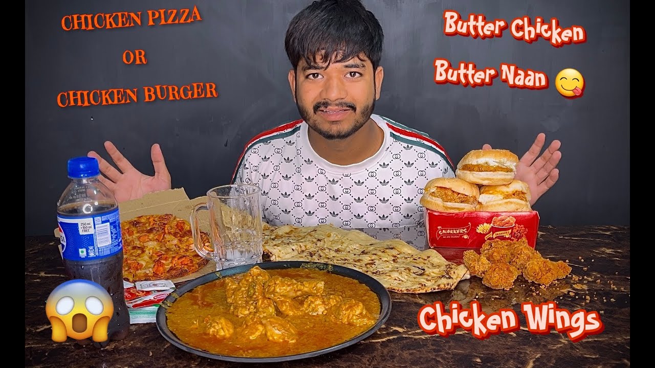BUTTER CHICKEN WITH BUTTER NAAN || TANDOORI CHICKEN PIZZA || VEG ZINGER ...
