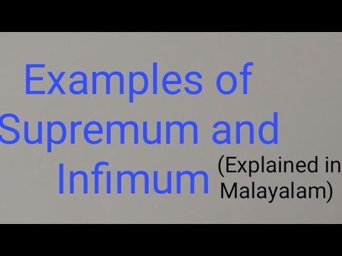 Examples of Supremum and Infimum ( explained in Malayalam) - YouTube