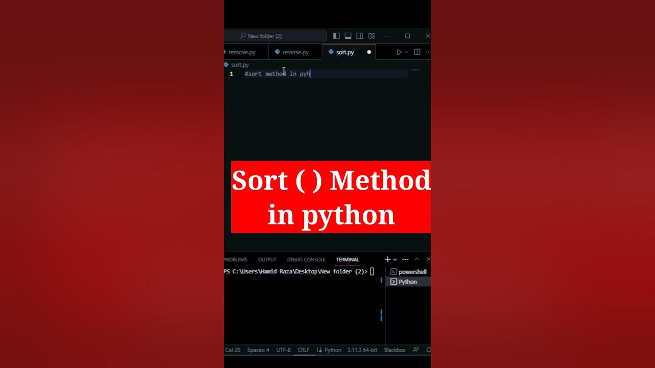 How to use sort method in python #chatgpt #artificialintelligence #python - YouTube