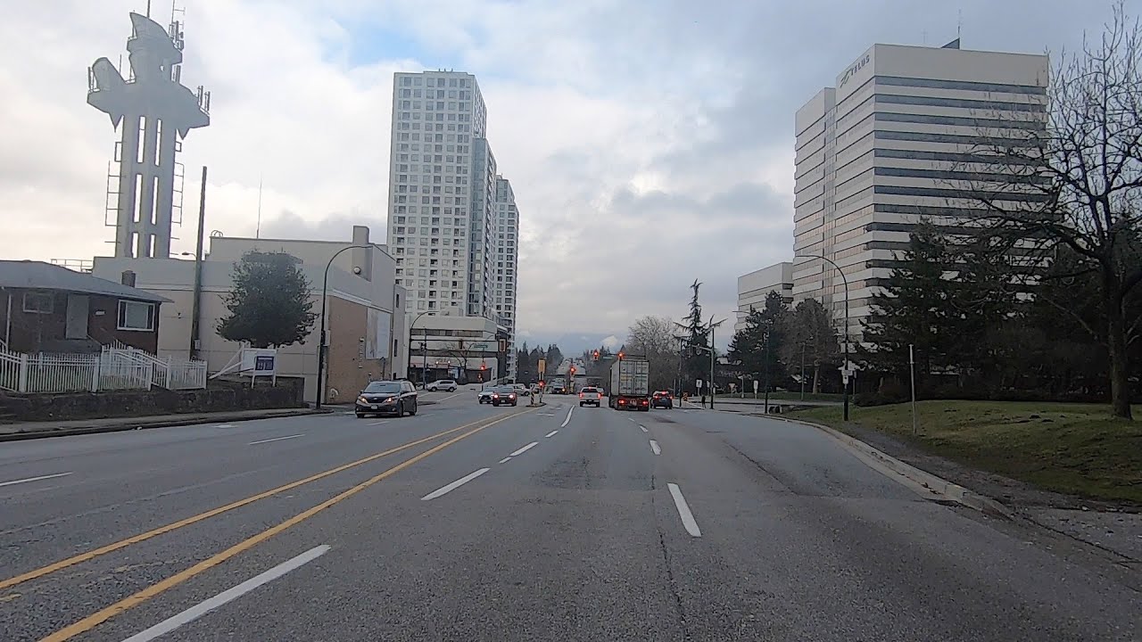 Vancouver & Burnaby Border. Driving on Boundary Road. Life in Canada ...