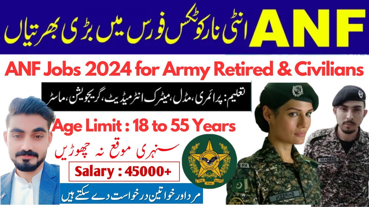 ANF Jobs 2024 | Latest Anti Narcotics Force ANF Jobs 2024 for Army ...