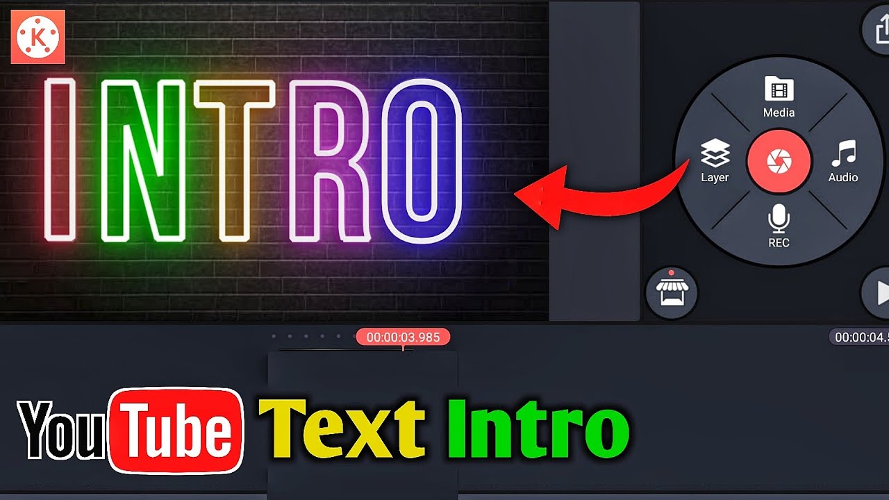 How to Make Text Intro For YouTube In Kinemaster (Android & iOS) | Text ...