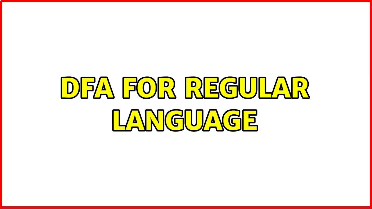 DFA for regular language - YouTube