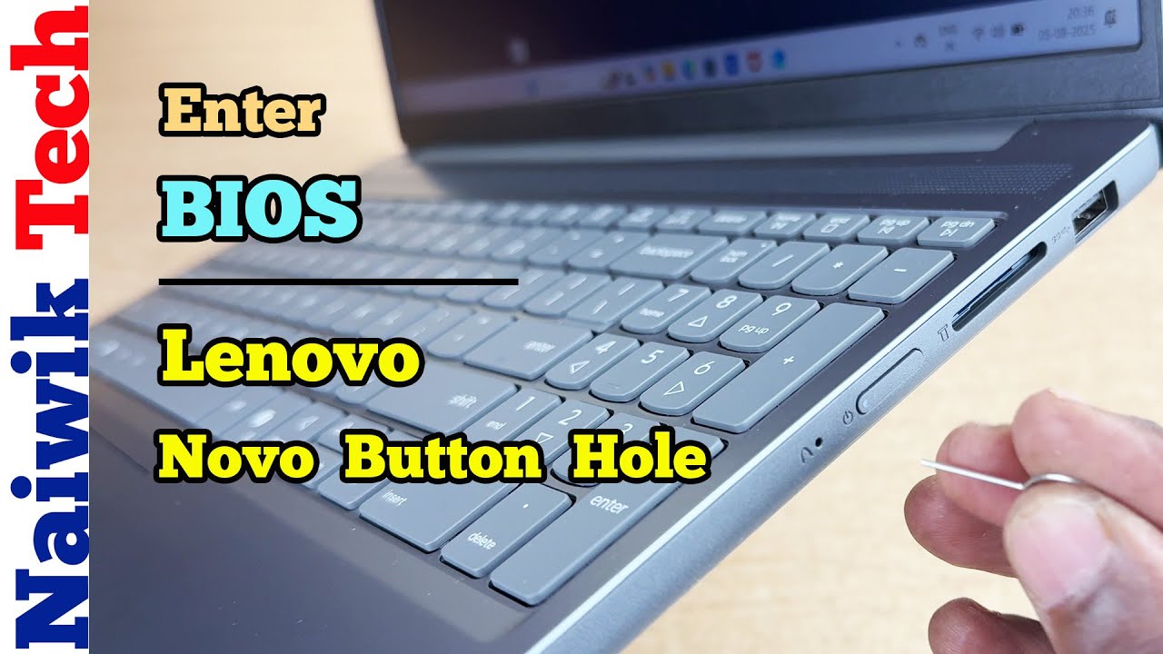 How to enter BIOS in Lenovo Ideapad Slim 3 Laptop using the Novo Button ...