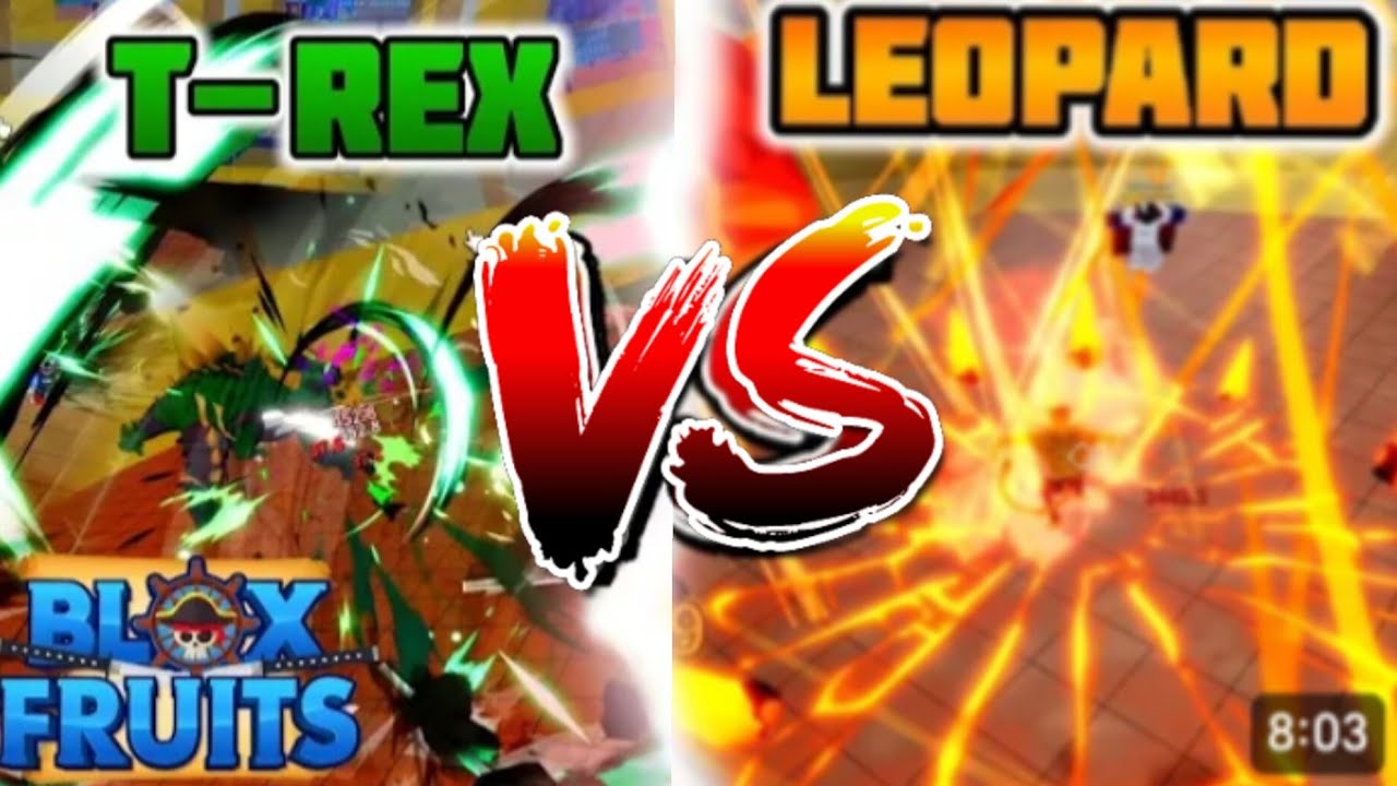 (ZOAN BATTLE) T-rex vs Leopard - blox fruits update - YouTube