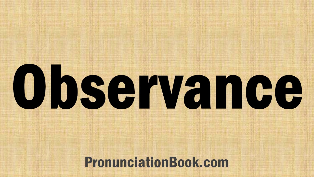 Observances Meaning