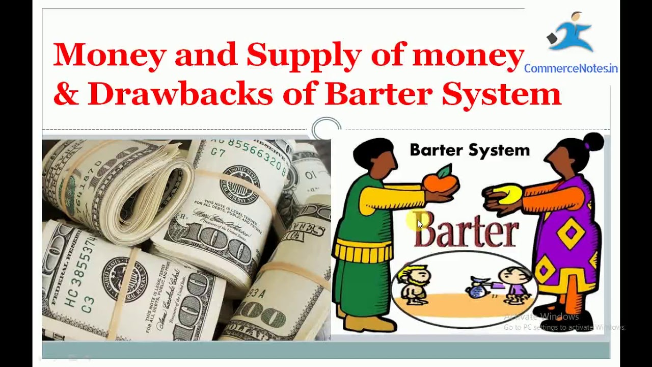 Money and Supply of Money and Drawbacks of Barter system. - YouTube