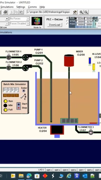 (Part c): Automatic Batch Mixing Tank with PLC Ladder Logic Programming - YouTube