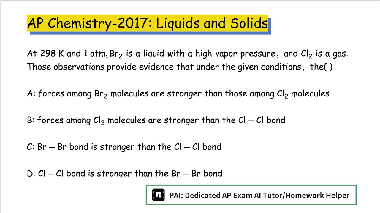 2017 AP Chemistry: Liquids and Solids - YouTube