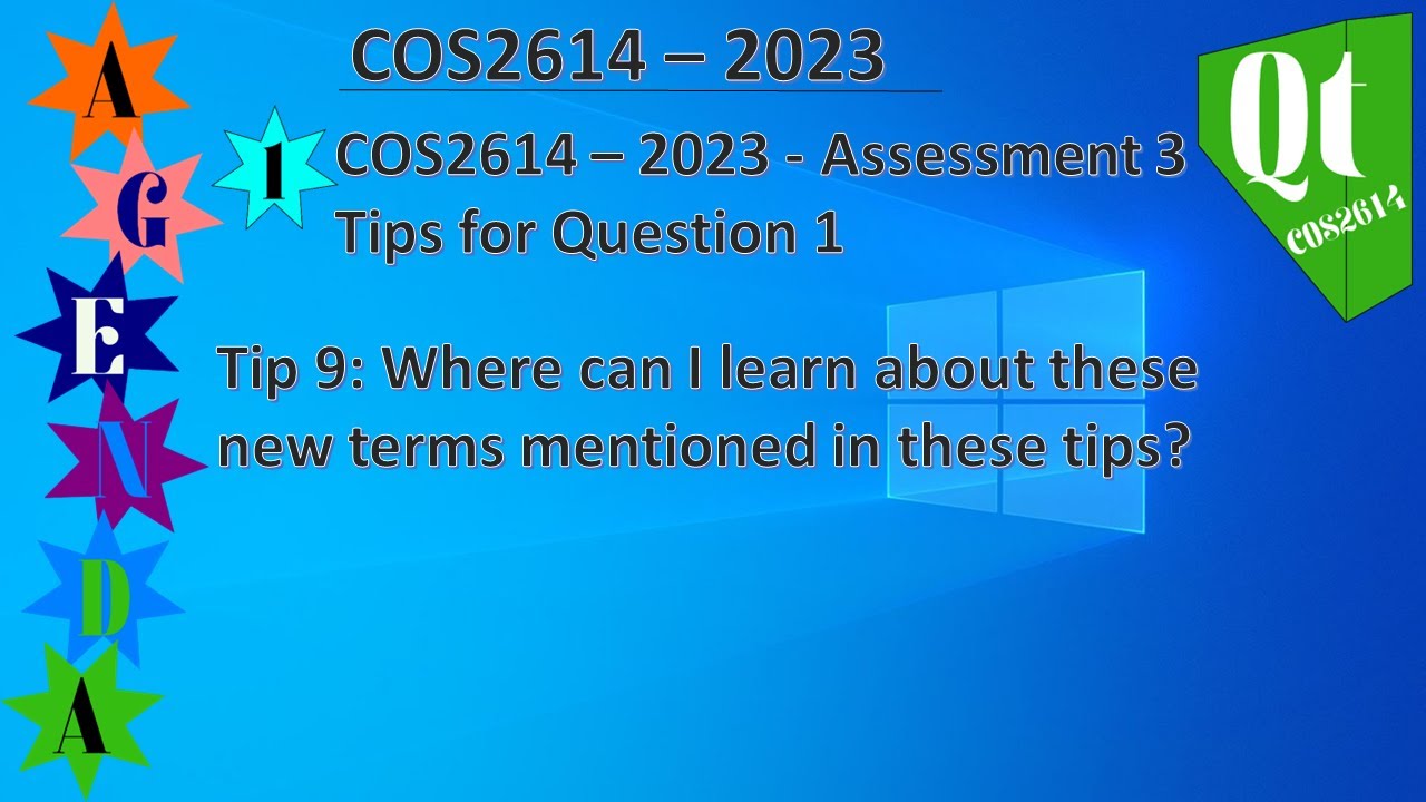 COS2614 - 2023 Assignment / Assessment 3 - Question 1 - Tips and Tricks or Terms - YouTube