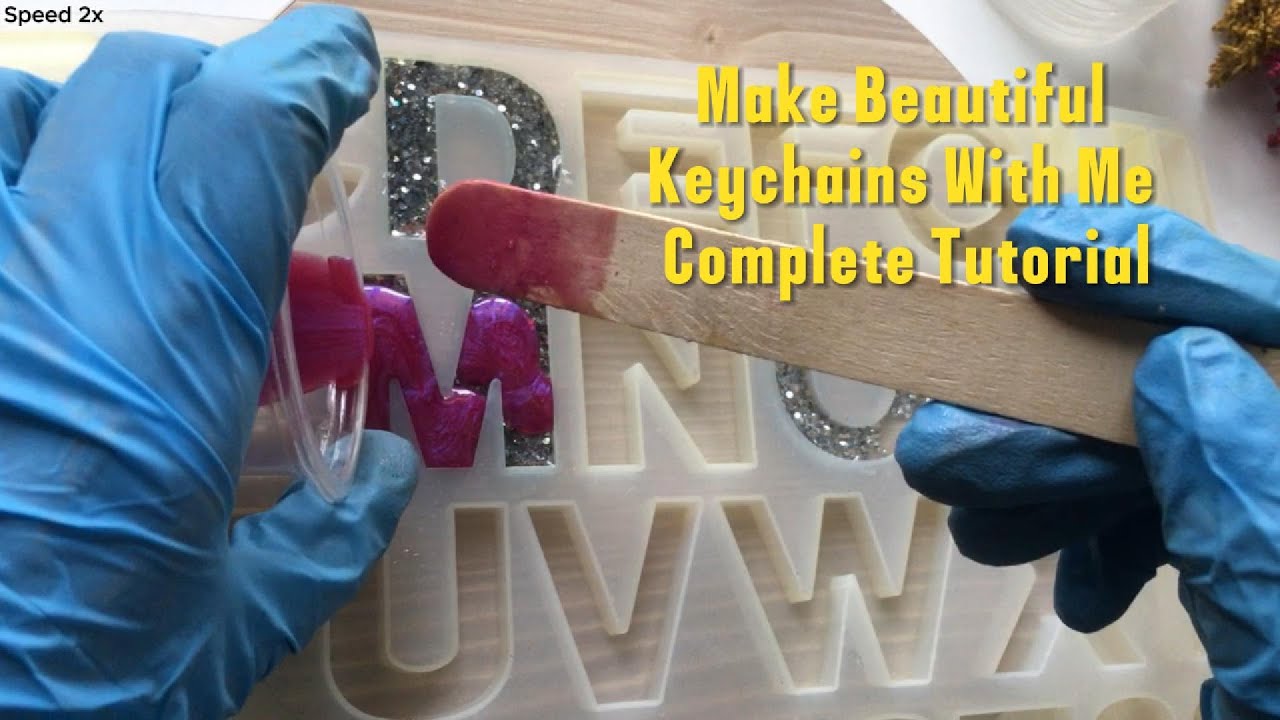Dark Pink Letter Keychains| Resin Tutorial for Beginners| DIY Resin ...