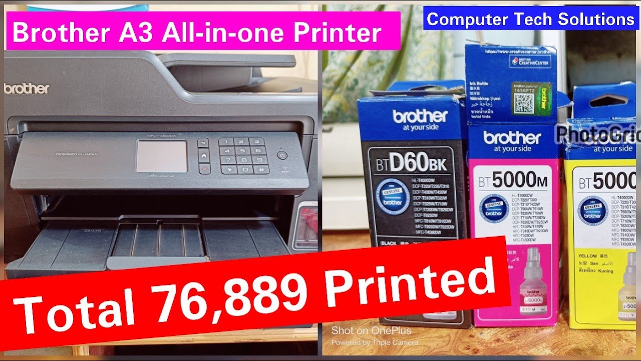 Brother A3 All-in-one Ink Tank Printer (print usage) - YouTube