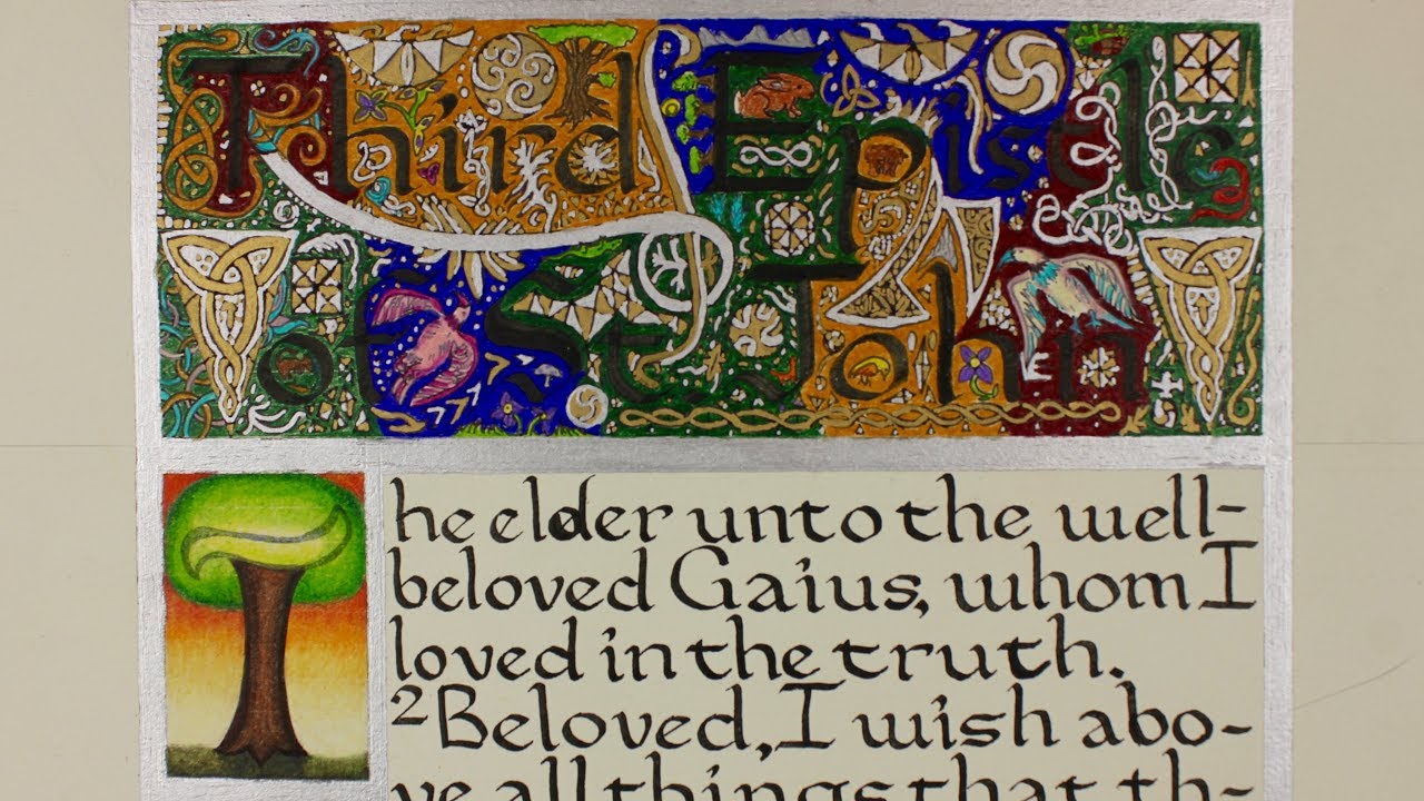 3rd Epistle of St. John Title - Illuminated Manuscript Time Lapse - YouTube