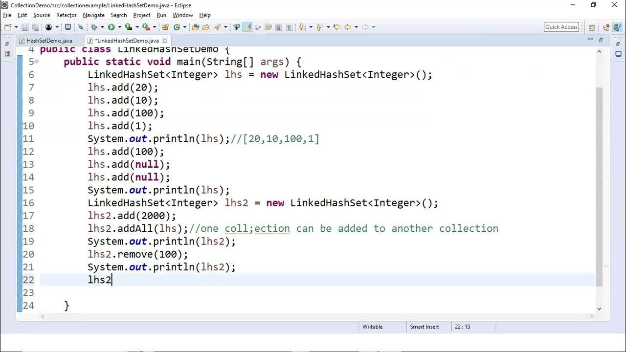 29 Java OOPs Collection LinkedHashSet and TreeSet - YouTube